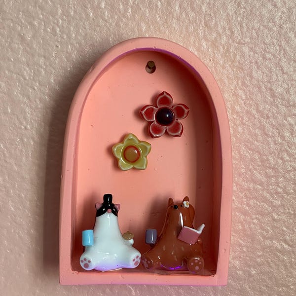 Handmade Painted Cute Quirky Clay Animal Figurines / Animal Ornaments ...