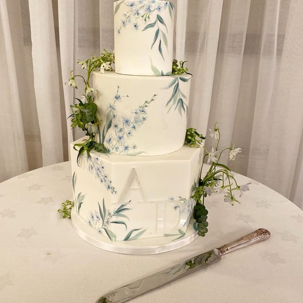 Acrylic Wedding Cake Monogram Personalisation- Cake Topper- Wedding ...