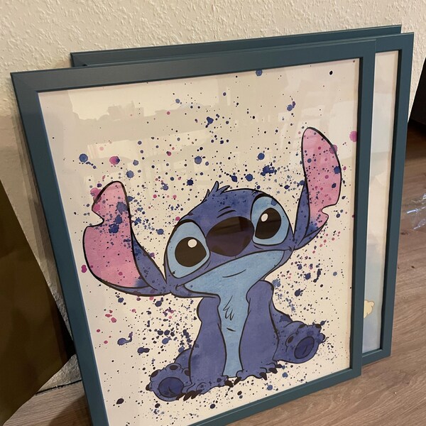 Stitch Download Print, Stirch Watercolor Art Poster for Kids Room Wall ...