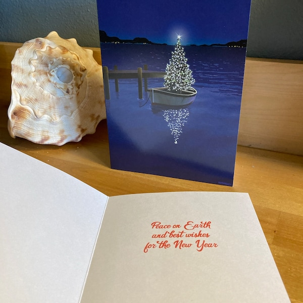 Christmas Tree Boat - 18 Boating Cards and Envelopes - Nautical ...