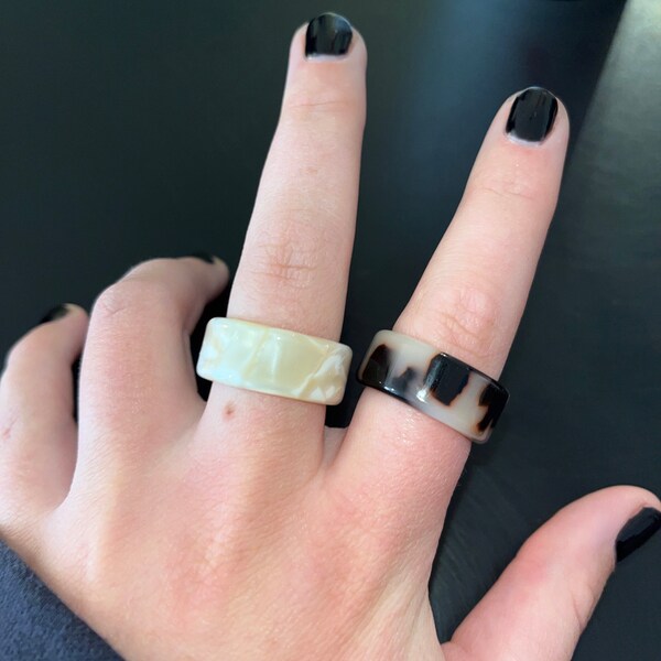 Jolie Tortoise Shell Ring, Classic Tortoise Ring, Resin Ring, Acetate ...