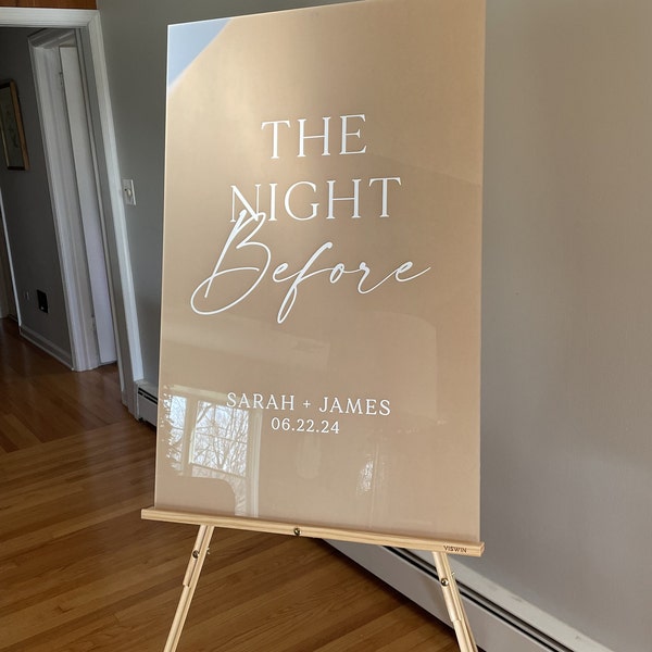 The Night Before Sign, Wedding Welcome Sign, Rehearsal Dinner Sign ...