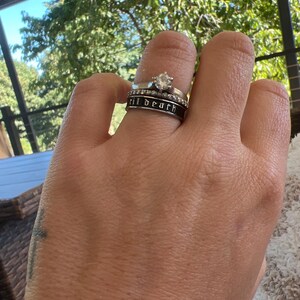 4mm Wide Til Death Engraving Band Ring, Flat Band Ring, Promise Ring ...