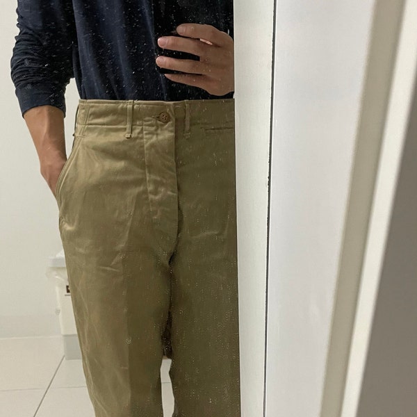 Vintage Beige Cavalry Twill Wool Trousers | 33 X 26 | H FREEMAN & SONS ...