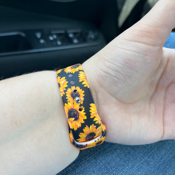 Apple Watch Sunflower Floral Flower Pattern Print Silicone Band Gift ...