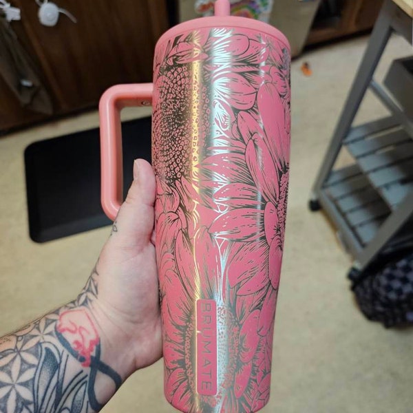 Sunflower Engraved Brumate Era Tumbler, 40oz Leakproof Tumbler With ...