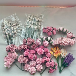 Light Pink Paper Flowers 5 30mm Pink Paper Ranunculus 3 Cm | Etsy