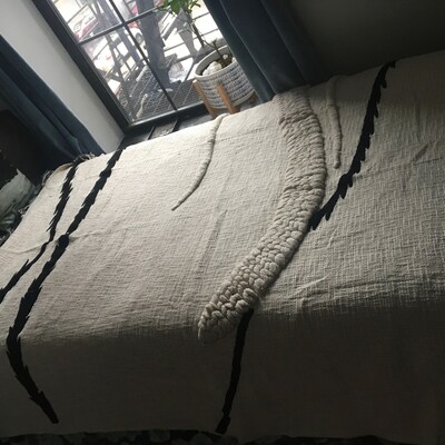 Exclusively Tufted and Embroidered Handmade Cotton Throw Boho - Etsy