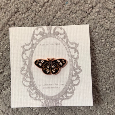 New Beginnings Moth Enamel Pin, Floral Moth Pin, Bug Enamel Pin ...