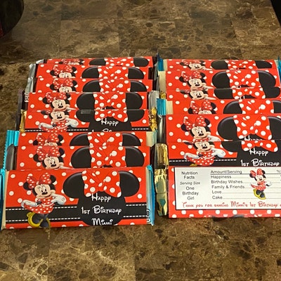 15 Minnie Mouse Birthday Candy Bar Wrappers Favors - Etsy