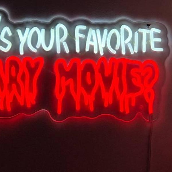 Scary Movies Neon Sign: Horror Movie Room Decor - Etsy