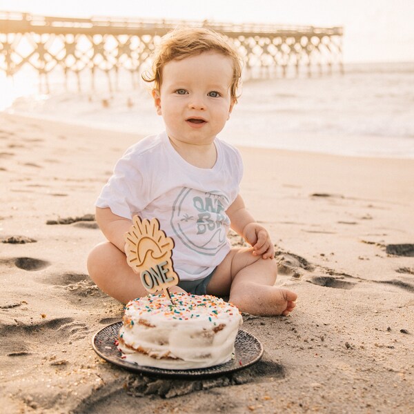 Wave Cake Topper, Beach Themed Cake Topper, Surf Themed Birthday First ...