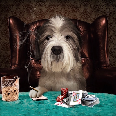Custom Pet Portrait, Dogs Playing Poker, Pet Playing Poker, Funny Pet ...