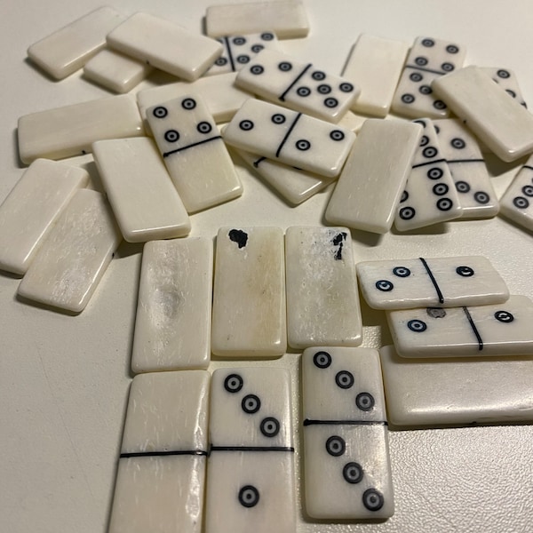 UNIQUE Medieval Bone Domino Set (double Six), SCA, Creative Anachronism ...