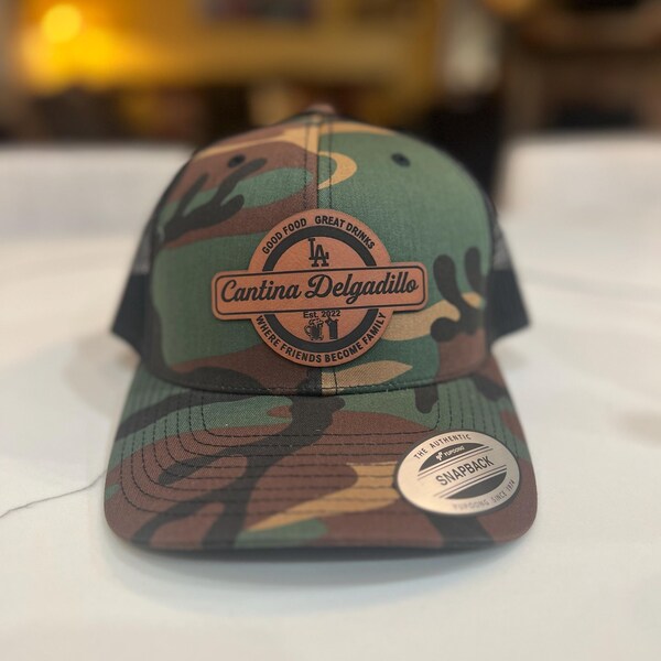 Custom Logo Leather Patch Hat | Leatherette | Trucker | Baseball Cap ...