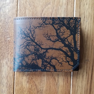 Mens Leather Wallet, Mens Wallet, Tree Wallet, Leather Wallet, Slim ...