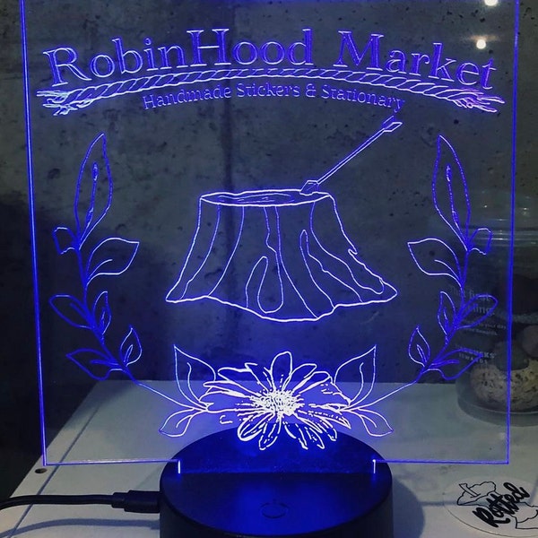 Led Centerpiece, Custom Led Light, Led Acrylic Sign, Night Light, Led ...