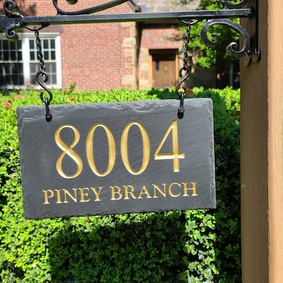 HOME ADDRESS Numbers Slate Oval Plaque / House / Marker Sign Carved e ...