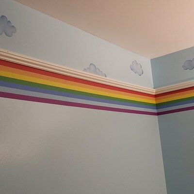 Rainbow Wall Border, Rainbow Wall Border Removable Fabric Wall Decal ...