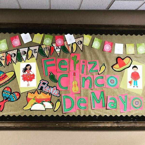 Fiesta Clipart - Mexican Fiesta Cinco De Mayo Flags, Dancing, Pinata ...