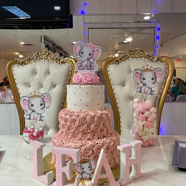 Girl Elephant With Crown, Pink Royal Elephant Watercolor Clip Art for ...