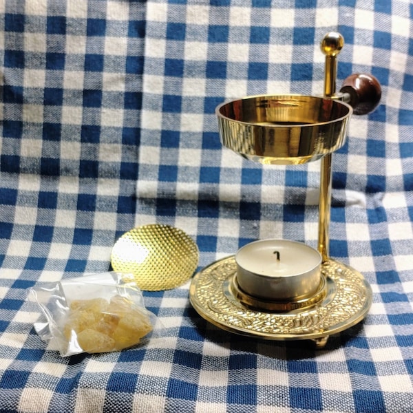 Brass Incense Burner for Home Meditation Yoga Tea Light Candle Burner ...