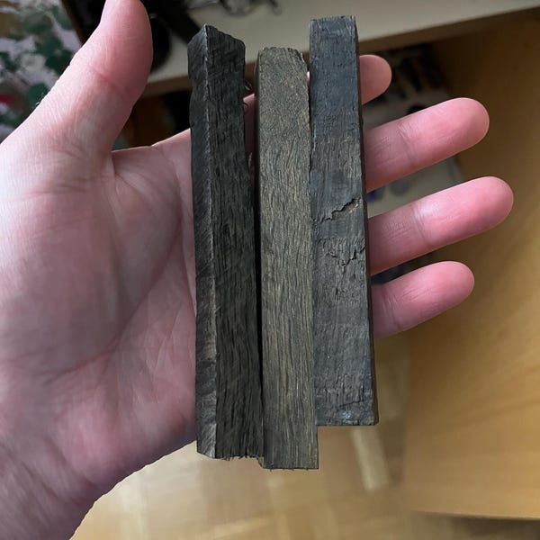 8 Irish Pen Blanks: Oak, Beech, Bog Oak, Ash, Pine, Elm, Yew, Sycamore ...