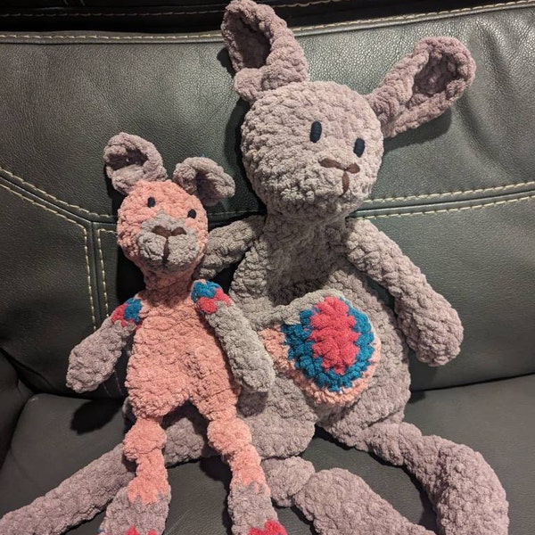 Kith + Kin Knotted Lovey — Crochet Kangaroo PATTERN - Etsy