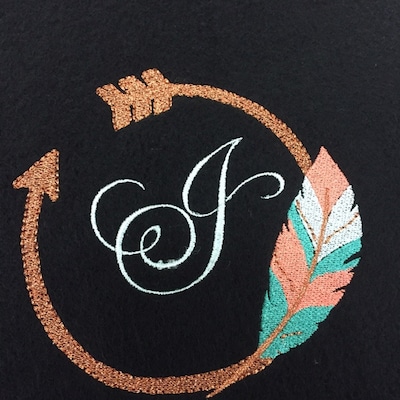 Arrow Feather Monogram Frame Embroidery Design Instant Download - Etsy