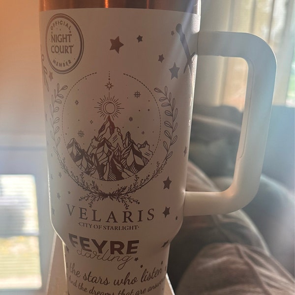Acotar Pattern Tumbler Cup With Handle, 40oz Acotar Tumbler, Acotar ...