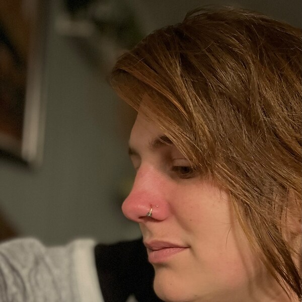 18g Beringed-- Custom Single Hoop or Nose Ring-- Handmade by ...