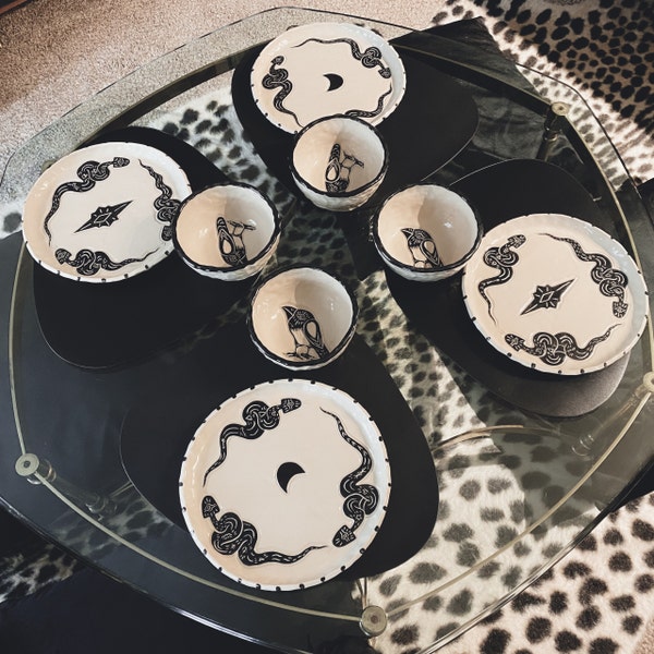 Crow and Thistle Altar - Wall Hanging Piece - Personal Shrine - Ceramic ...