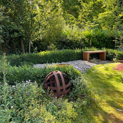 UK Rustic Garden Double Banded Sphere, Decoration Orb, Globe, Ball ...