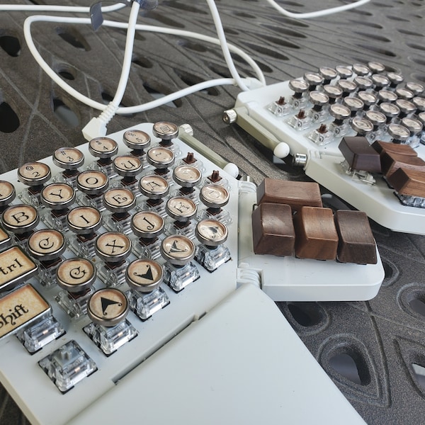 The Diviner Keyboard - Datamancer Wooden Steampunk Typewriter Keyboard ...