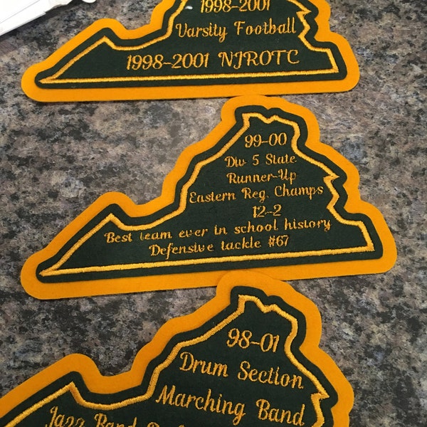 State Chenille Varsity Letterman Patches - Etsy