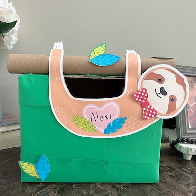 Sloth Printable Box Kit DIY Valentine Box Decor Kit for - Etsy