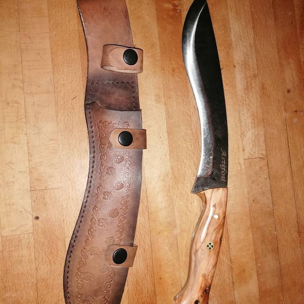 Handmade L Deer Horn Handle Bowie Knife, Custom Knife Forged Handle ...
