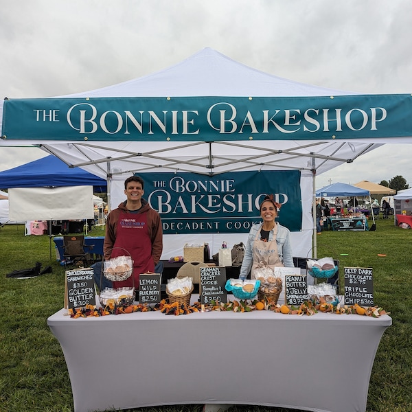 Custom 10x10 Tent Craft Show Package, Front 1x9 Banner, Back 3x8 Sign ...