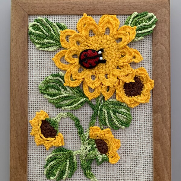 Crochet Landscape Wall Art – 3D Sunny Nature Scene With Tree, Clouds ...