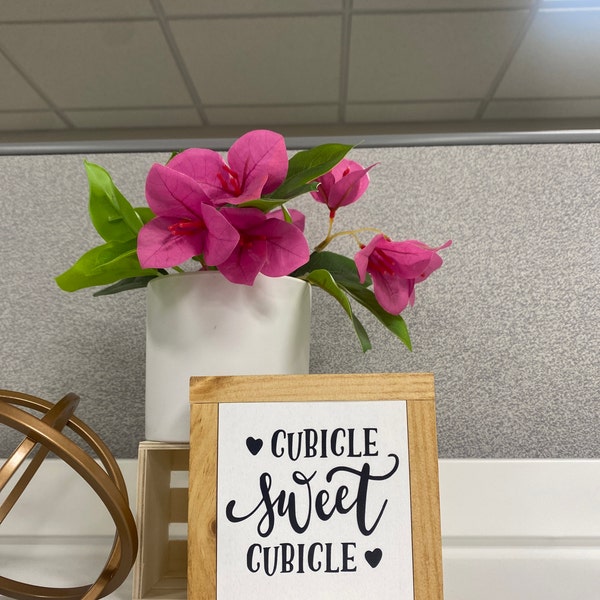 Cubicle Sweet Cubicle Sign, Office Desk Decor, Funny Office Space Sign ...