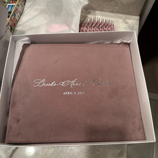 Linen Wedding Photo Album - Modern Wedding Gift, Anniversary Scrapbook ...