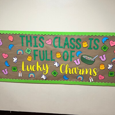March Lucky Charms Bulletin Board Kit St. Patrick's Day Bulletin Board ...
