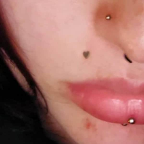 Titanium Tiny Heart Threadless Push Pin Labret, 2/2.5/3/3.5 Heart Flat ...