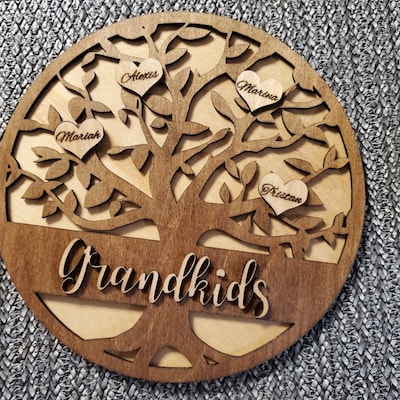 SVG Laser Cut File Grandkids Family Tree / Glowforge Tested - Etsy