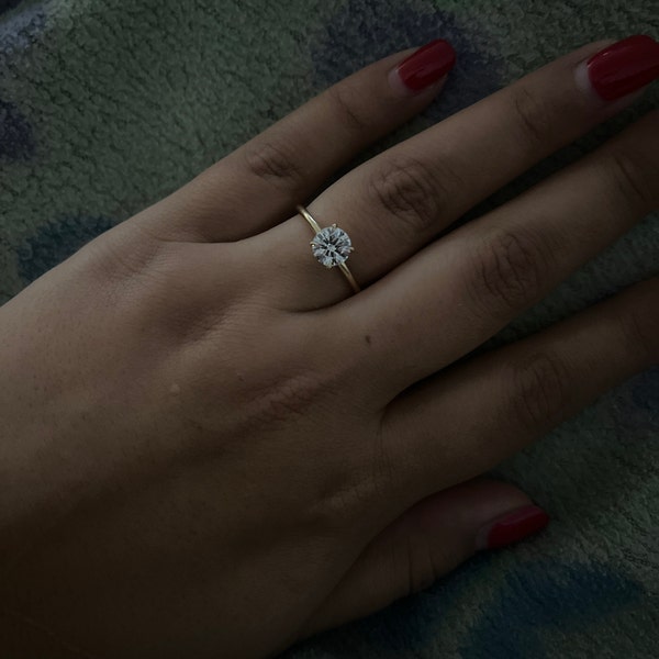 1 CT Hidden Halo Diamond Engagement Ring, Lab Diamond IGI CERTIFIED ...