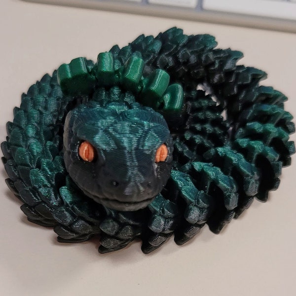 Flexi Articulated Rattle Snake Desk Toys Valentine Gifts Dragons D&D 3D ...