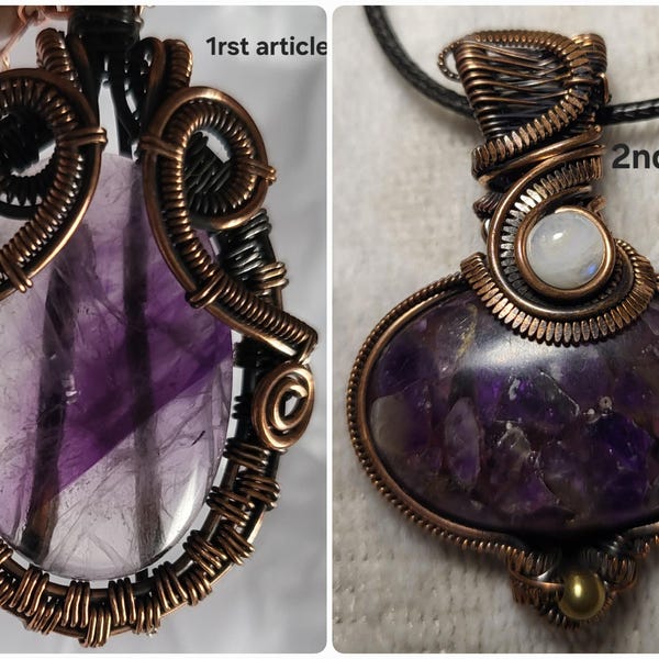 Rainbow Moonstone Pendant Copper Wire Wrapped Owl Pendant Handmade ...