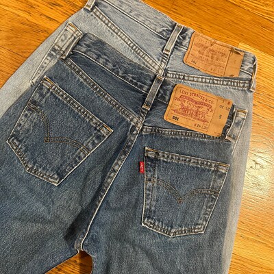 Levis 501 Selvedge Redline Vintage Jeans W24 L31 Raw Dark Blue 80s 555 Valencia Factory San ...