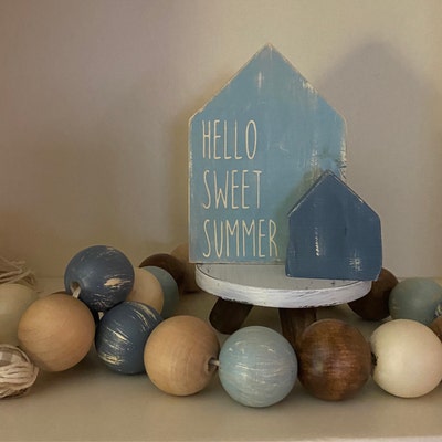 Chunky Rustic Wood Mittens CHRISTMAS ORNAMENTS Pair White Red Black ...