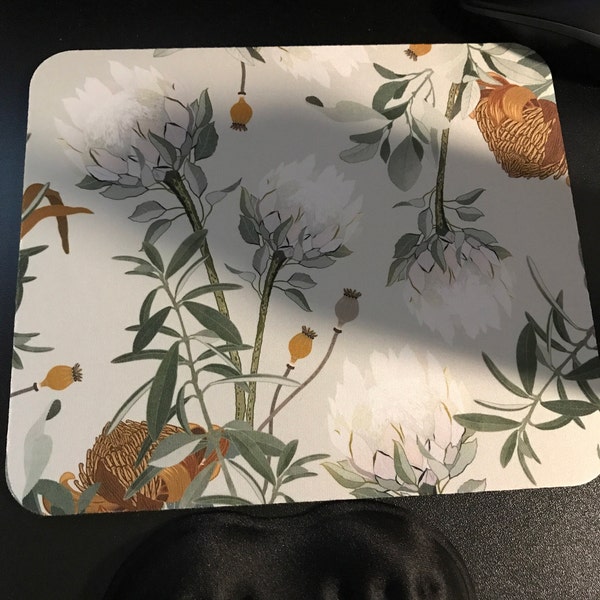 Mouse Pad White Protea Mouse Pad Floral Mouse Pad Office Mouse Pad ...